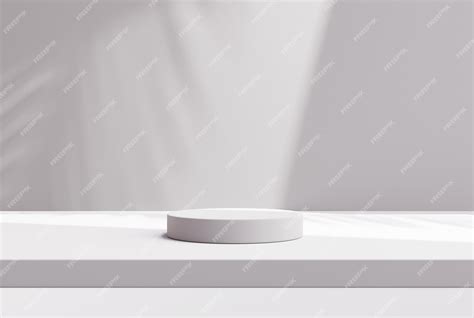 제품 배치를 위한 리프 배경 3d 그림 빈 디스플레이 장면 프레젠테이션이 있는 회색 받침대 연단 무료 사진