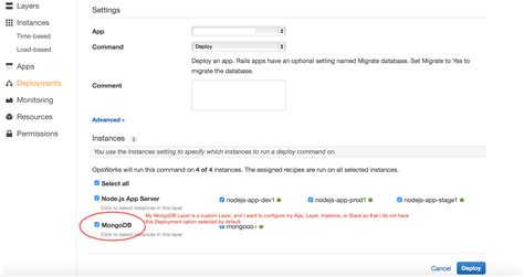 Amazon Web Services How Can I Prevent OpsWorks Deployment From Defaulting To Deploying To My