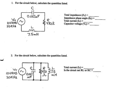 Solved For The Circuit Below Calculate The Quantities Chegg