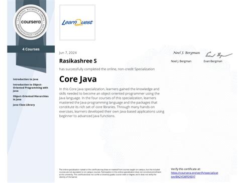 rasikashree sampath on linkedin java programming coursera learning