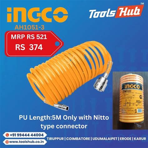 Ingco 5m Air Hose Connector Ah1051 3 At ₹ 380 Meter Air Hose Pipe In Tiruppur Id 2853987112512