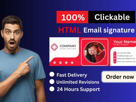 Create Clickable Html Email Signature Html Outlook Gmail Upwork
