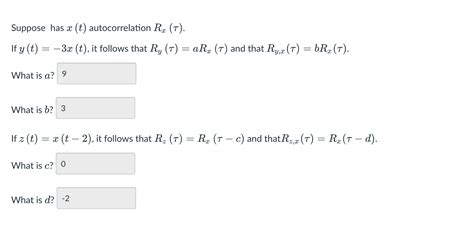 Solved Suppose Has X T Autocorrelation Rx τ If