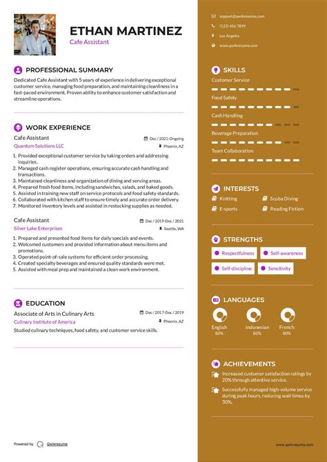 10 Cafe Assistant Resume Samples And Templates For 2025