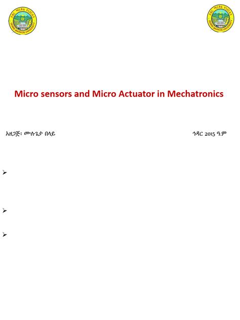 8 Micro Sensor And Micro Actuator In Mechatronics Pdf