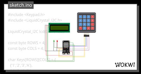 Smart Lock LCD Ino Wokwi ESP32 STM32 Arduino Simulator