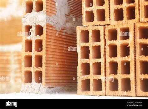 A Vibrant Image Of Masonry Bricks Stacked Close Together In The Bright Sunlight Stock Photo Alamy