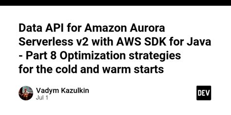 Data Api For Amazon Aurora Serverless V2 With Aws Sdk For Java Part 8 Optimization Strategies
