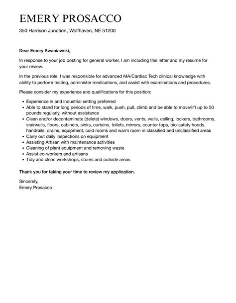 Examples Of General Worker Application At Jeffery Mahoney Blog