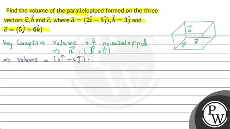 Find The Volume Of The Parallelopiped Formed On The Three Vectors Vec{a} Vec{b} And