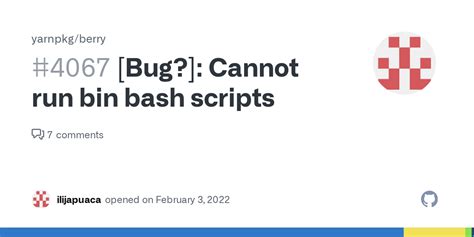 [bug] cannot run bin bash scripts · issue 4067 · yarnpkg berry · github