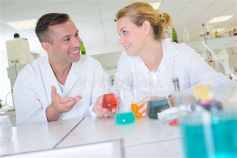 Woman In Laboratory Robots Debug Microcontroller Stock Image Image Of