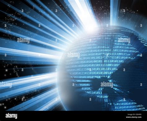 planet earth made of binary code with one a zeros showing america