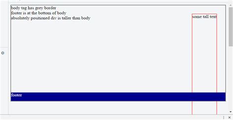 Html How To Make Body As Tall As Huge Absolutely Positioned Div In It