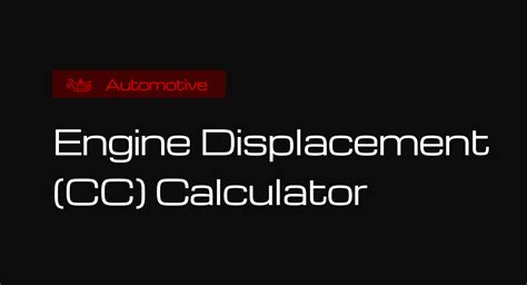 Ultimate Engine Compression Ratio Calculator Free Tool For Engine Builders