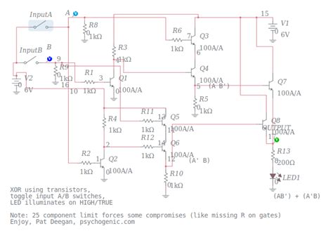 XOR Using Transistors Multisim Live