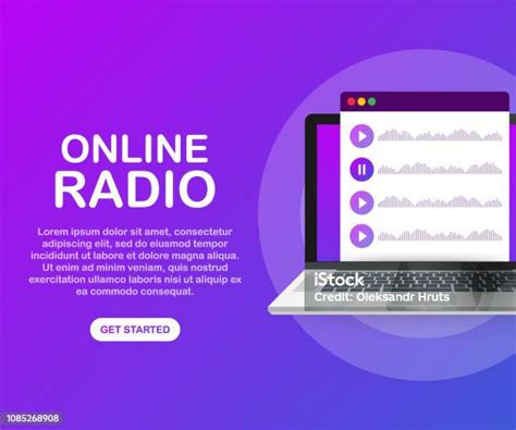 인터넷 온라인 라디오 스트리밍 듣고 사람들이 휴식의 개념 들 댄스 음악 응용 프로그램 온라인 노래를 재생 목록 라디오 방송국 벡터 일러스트입니다 Mp3 플레이어에 대한 스톡