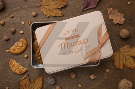 دانلود فایل لایه باز موکاپ جعبه شیرینی رنگ روشن دانلود رایگان فایل