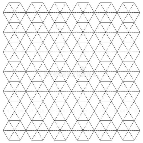 Hexagonal Grid Pattern Geometric Hexagon Lines Black And White