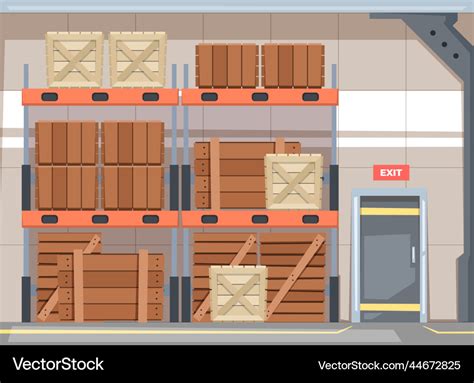Warehouse With Boxes Storehouse Interior With Vector Image