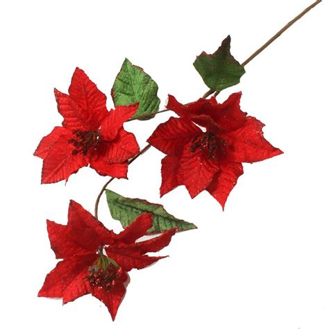 Red Pointsettia Spray 80cm Vegmoaccessories