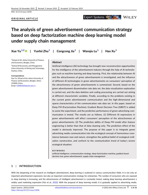 The Analysis Of Green Advertisement Communication Strategy Based On Deep Factorization Machine