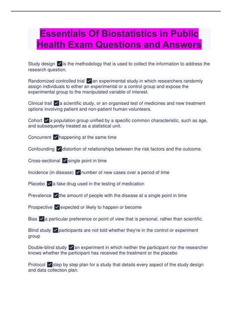 Essentials Of Biostatistics In Public Health Exam Questions And Answers Essentials Of Essentials Of Biostatistics In Public Health Exam Questions And Answers Essentials Of
