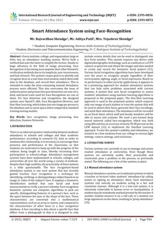 Smart Attendance System Using Face Recognition PDF