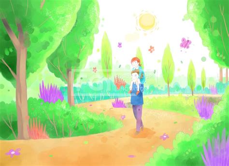 봄 풍경 029 Cooltree 일러스트 봄 가족 계절 봄바람 봄 향기 봄나들이 산들바람 활기 봄 학기 정원 동산 꽃 꽃냄새 꽃잎 새싹 나무