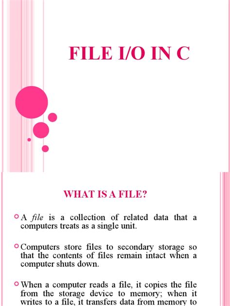 File Handling In C Pdf Computer Data Storage Computer File
