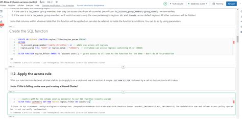 Error Row Column Access Control Demo Unity Catalog Databricks