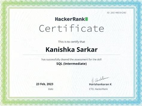 Kanishka Sarkar On Linkedin Hackerrank Sql Database