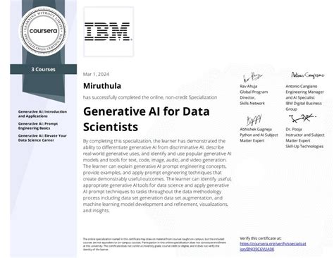 Miruthula Sampath Kumar On Linkedin Specialization In Generative Ai