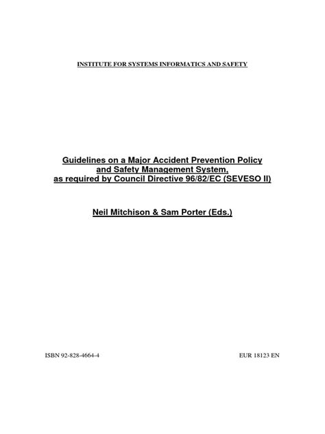 Guidelines On A Major Accident Prevention Policy Pdf Audit
