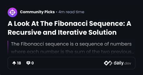 A Look At The Fibonacci Sequence A Recursive And Iterative Solution … Ratana Mey