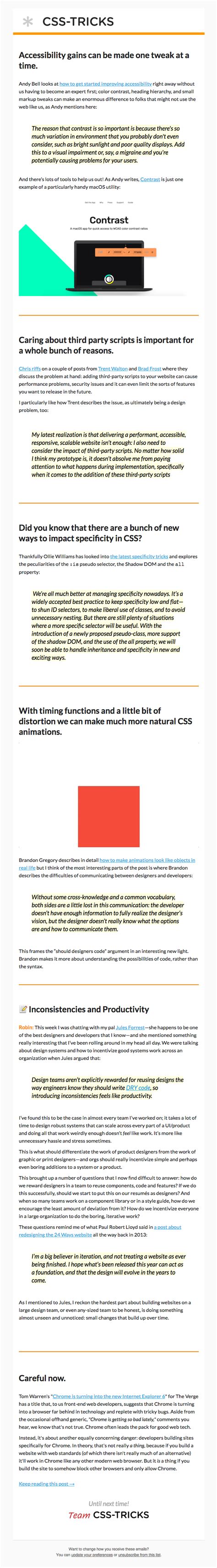 Css Tricks From Css Tricks Desktop Email View Really Good Emails