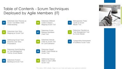scrum techniques deployed by agile members it powerpoint templates slides and graphics