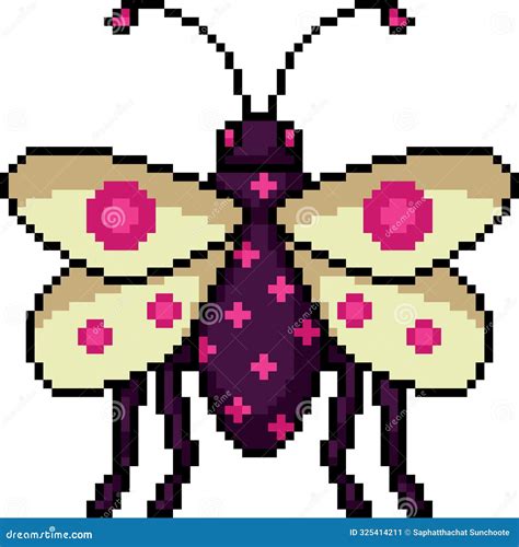 Pixel Art Of Cute Fancy Bug Stock Vector Illustration Of Cartoon