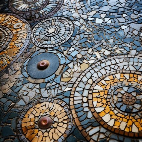 Premium Photo Textured Mosaic Tile With Intricate Designs
