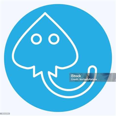 아이콘 쥐가오리 바다 기호와 관련이 있습니다 파란 눈 스타일 심플한 디자인 편집 가능 간단한 일러스트레이션 걷기에 대한 스톡 벡터 아트 및 기타 이미지 Istock