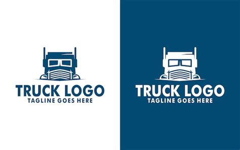 트럭 로고 디자인 벡터 트럭 화물 물류 배달 로고 템플릿 프리미엄 벡터
