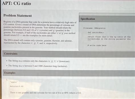 Solved Constraints The String Dna Contains Only The
