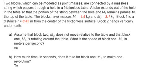Solved Two Blocks Which Can Be Modeled As Point Masses Are