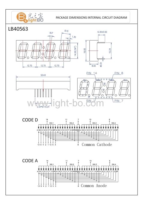 Four Digit Inch Mm Common Anode Ultra Bright Amber Pins Segment LED Display