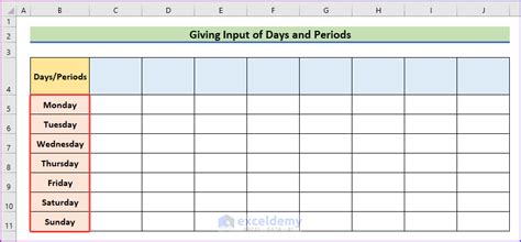 How To Make A School Time Table In Excel With Easy Steps