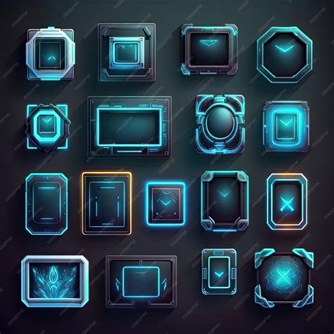 Premium Ai Image Design Rectangle Frame Game Ai Generated Interface Background Gui Button