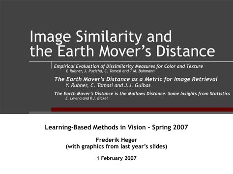 ppt image similarity and the earth mover s distance powerpoint