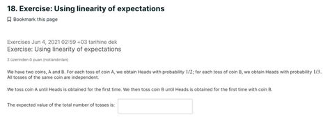 Solved 18 Exercise Using Linearity Of Expectations A