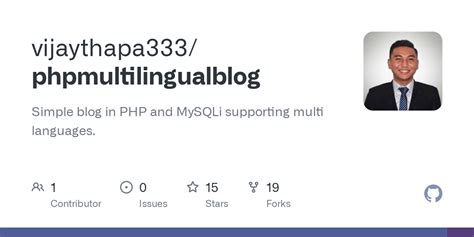 Github Vijaythapa333phpmultilingualblog Simple Blog In Php And Mysqli Supporting Multi