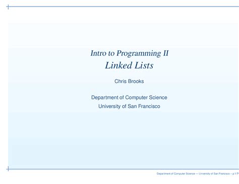 Linked Lists Introduction To Programming Ii Lecture Slides Cs 112